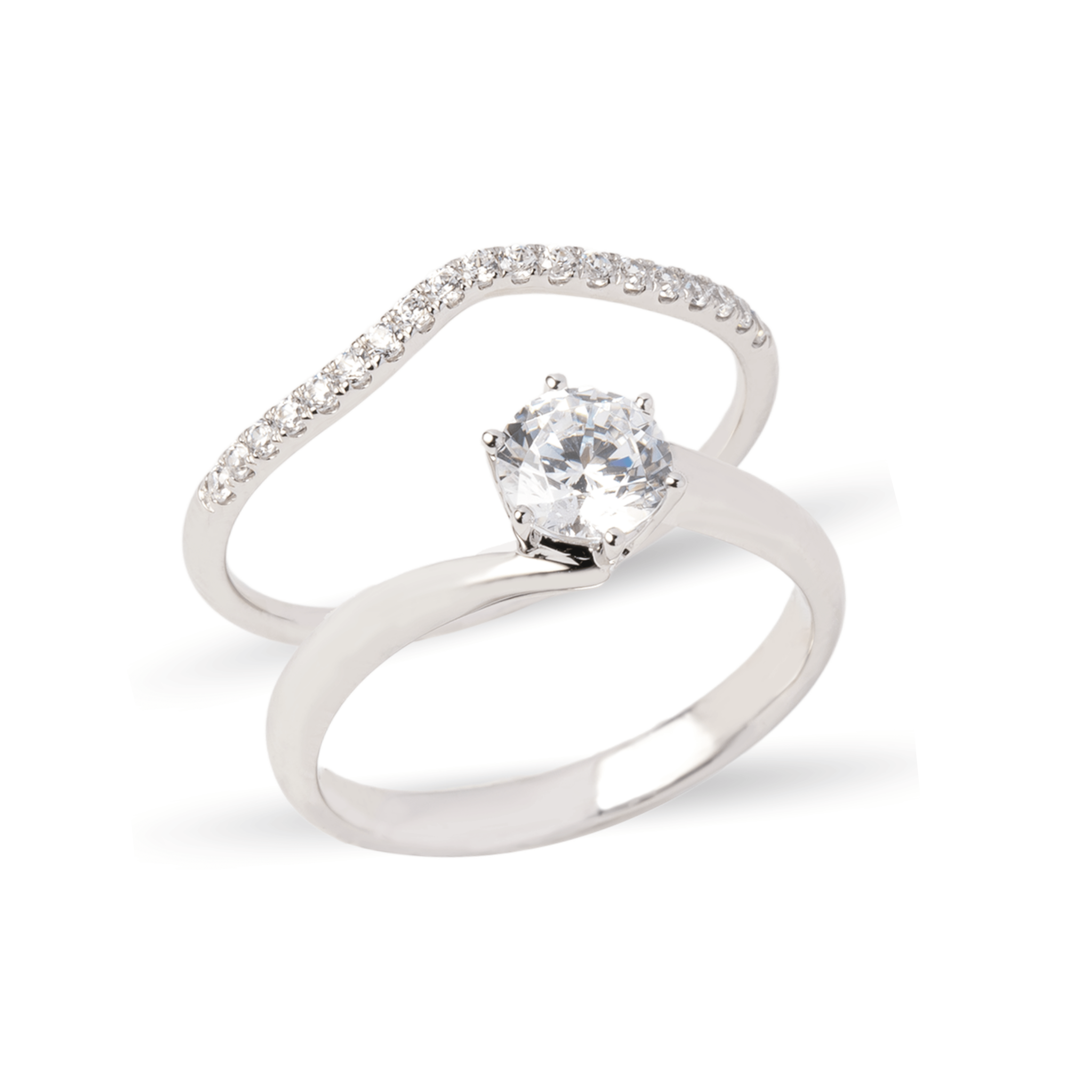 Dúos de Boda con Zirconias en Oro 14K | Sol de Oro Joyería